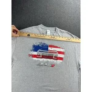 Gildan | Shirts | Chevy Zl Camaro Racing American Flag T Shirt Size Xl ...